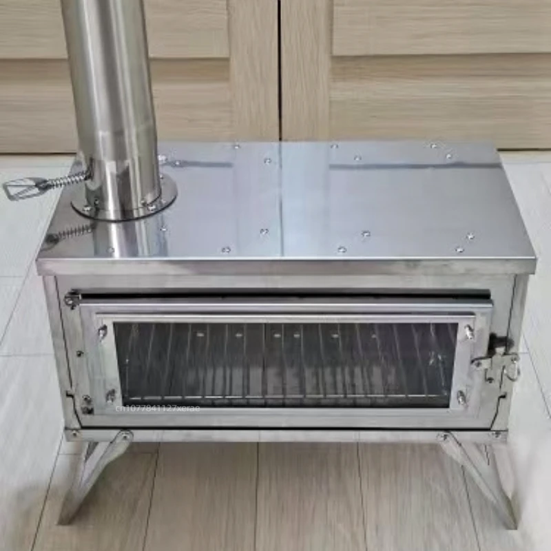 Outdoor tent camping, heat-resistant glass observation stove, portable ...
