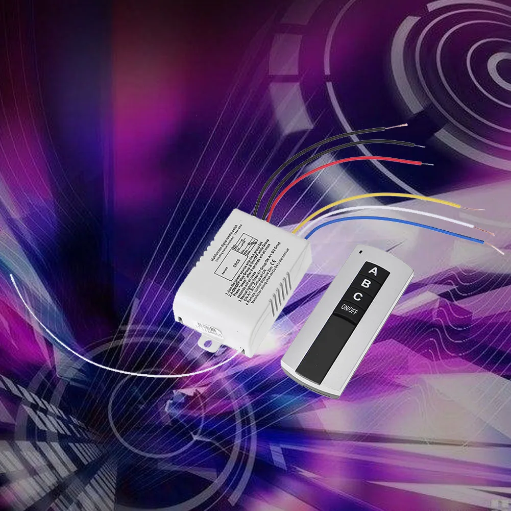 Wireless ON OFF 1/2/3 Ways 220V Lamp Remote Control Switch Receiver ...