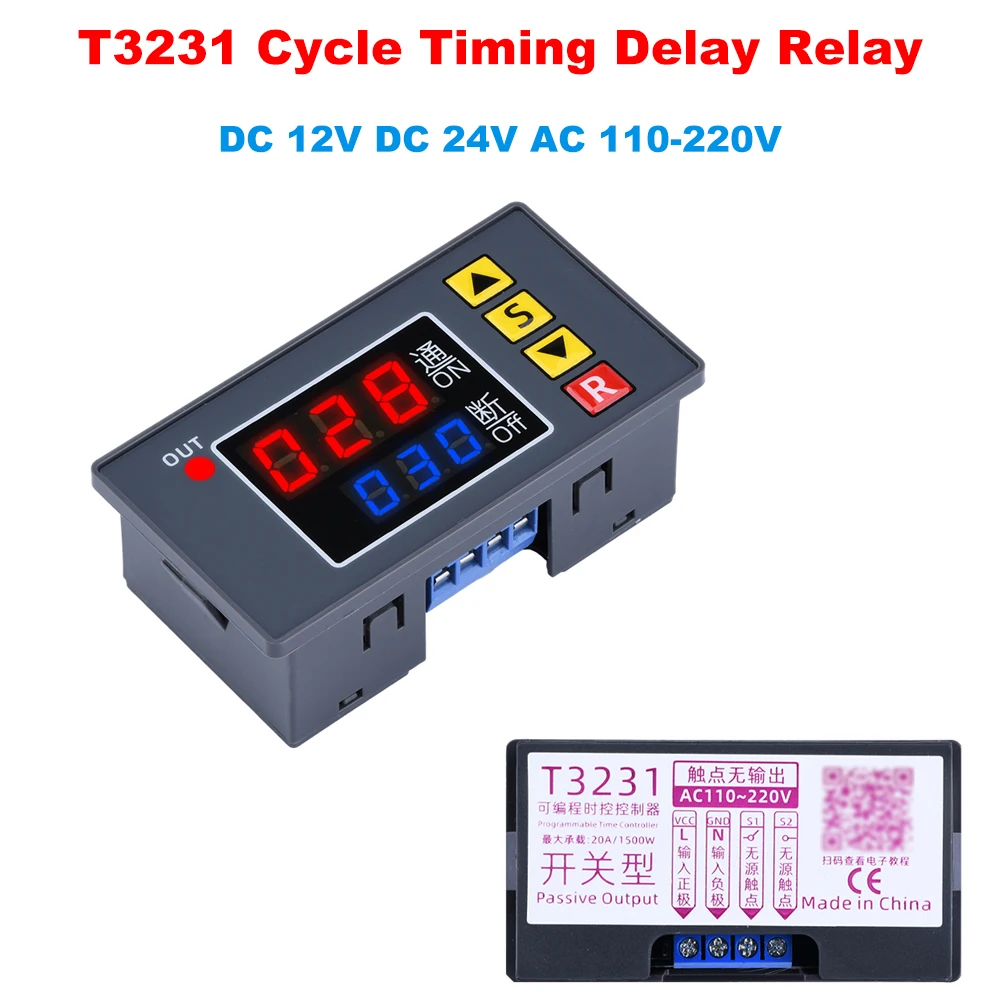 DC-12V-24V-AC-110V-220V-Digital-Cycle-Timer-Delay-Relay-Module-LED-Dual ...