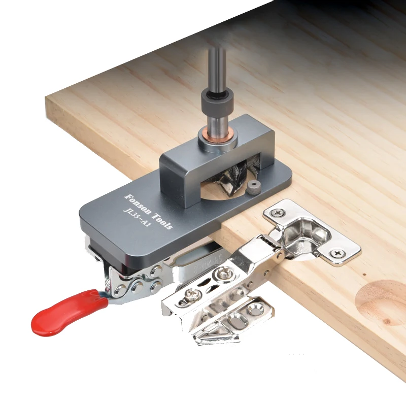 Woodworking-35mm-Hinge-Jig-Hole-Drilling-Guide-Locator-Kit-with-Fixture ...