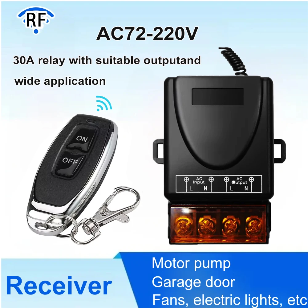 Single-channel Receiver 433MHz Wireless Remote Control Switch AC 110V ...
