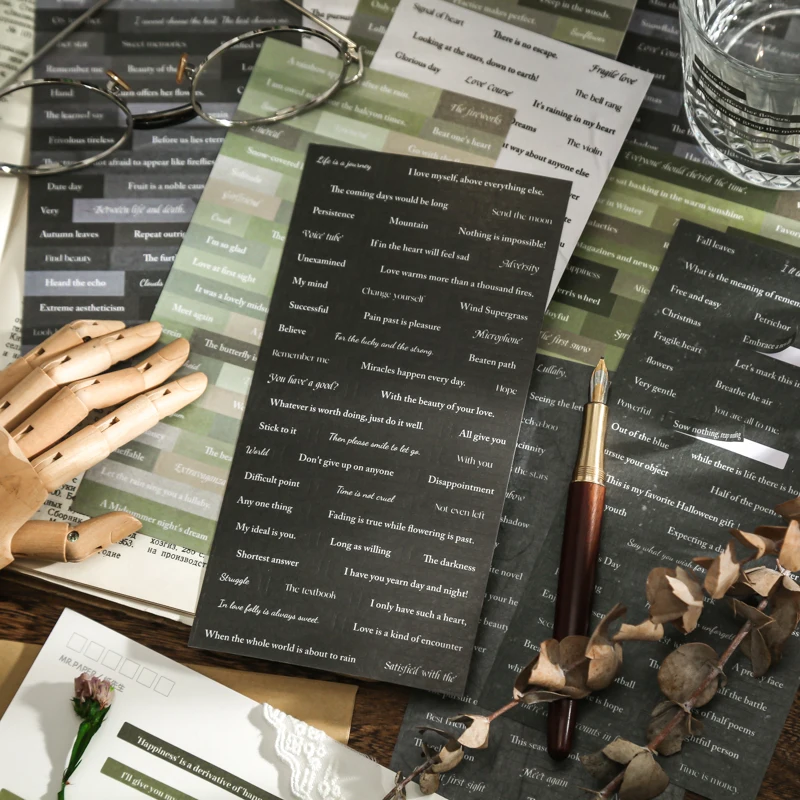 3-Pcs-Vintage-Poems-Collage-Material-Sticker-Pack-DIY-Diary-Junk ...