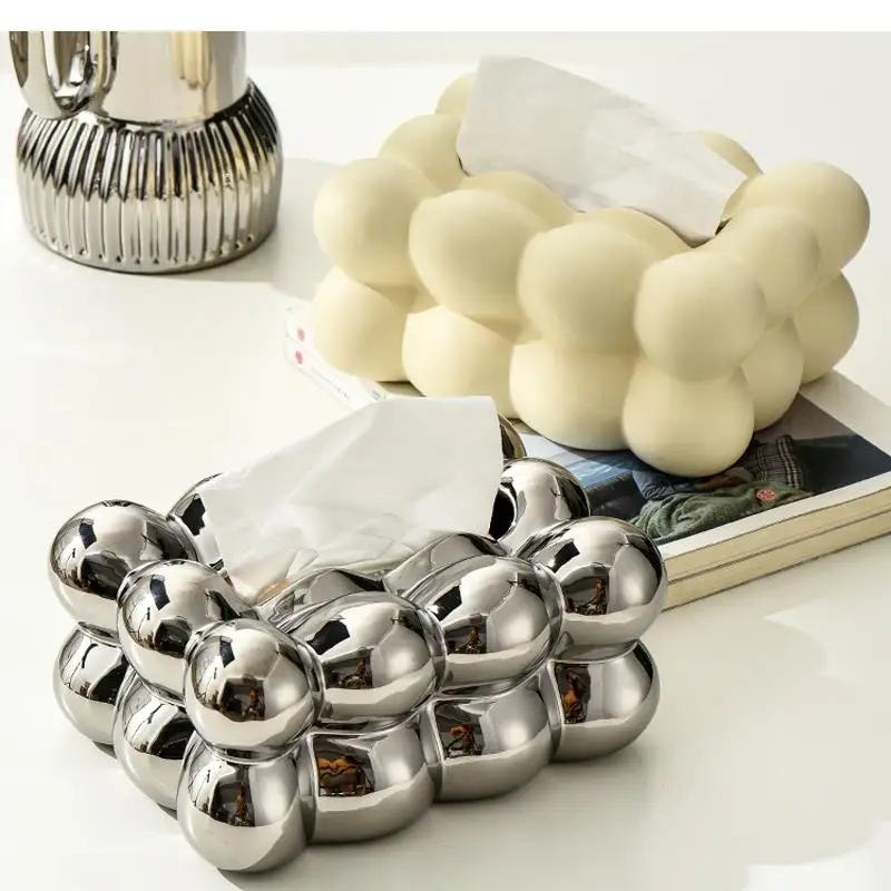 Light-Luxury-Wind-Ball-Ceramic-Tissue-Box-Silver-Tissue-Box-Cute-Tissue ...