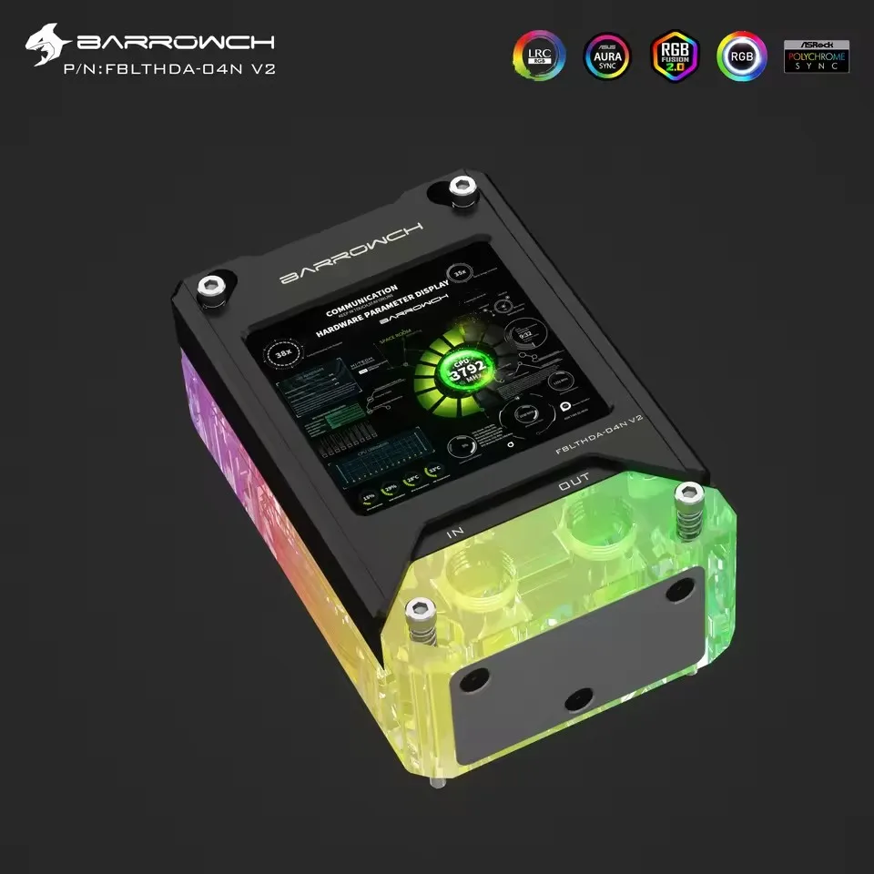 Barrowch AM5 CPU Pump Block Monitor + HDMI AIDA64 Temperature ...