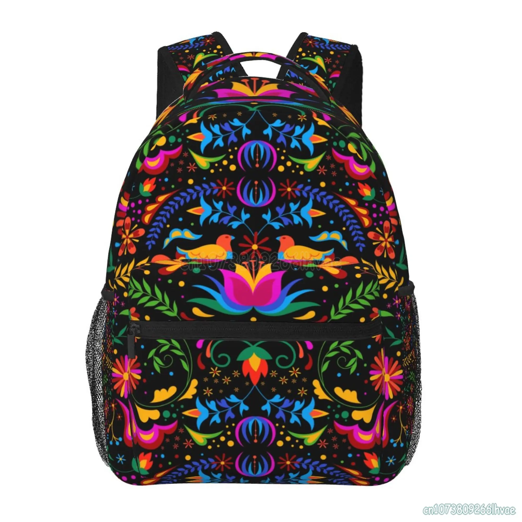 Mexican Flowers Backpacks Ethnic Pattern Personalized Lightweight ...