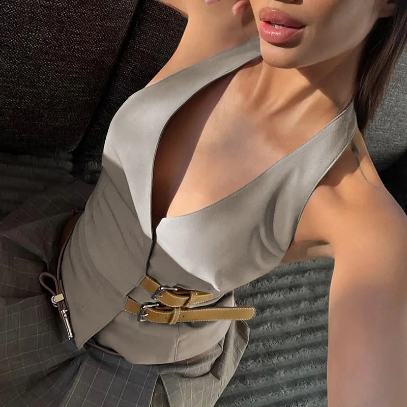 Womens-Tops-Retro-Leather-Button-Halter-Vest-Elegant-Backless-Sleeveless-Coat-2024-Spring-Summer ...