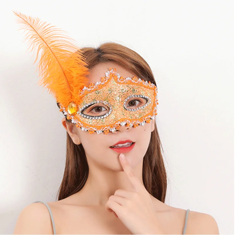 Women Masquerade Mask Feather Ribbon Sexy Rave Party Festival Nightclub ...
