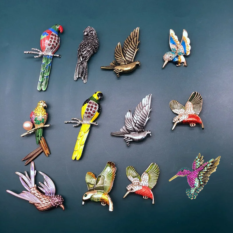 Antique Vintage Palace Style Animal Bird Brooch Multi color Glaze Cute Birds Brooches Clothes Hats Bags Accessory AliExpress