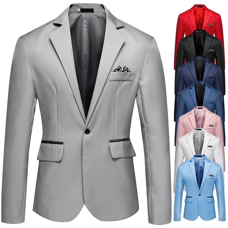 ¡8 colores! Traje informal de negocios para hombre, Blazer ajustado de ...