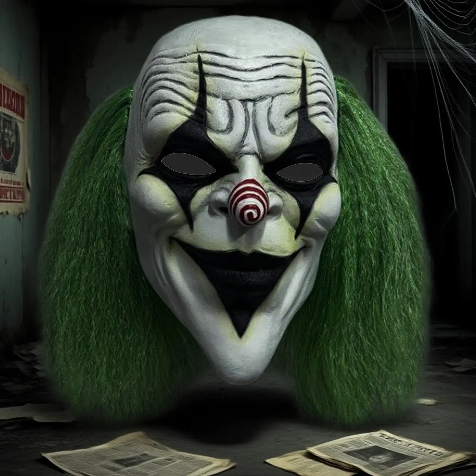 Halloween Clown Masque Glow-in-the-dark horror scary full face mask ...