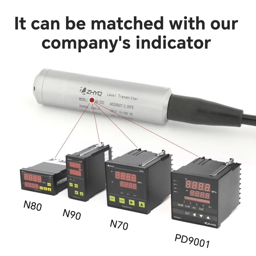 100m deep well depth measuring submersible level sensor probe ...