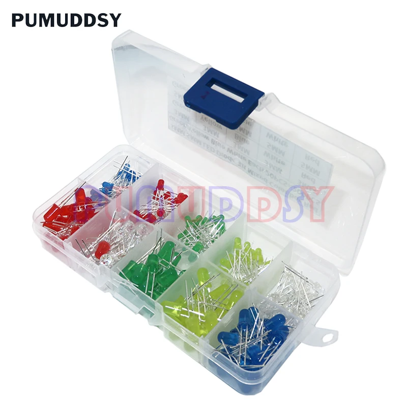 200PC-3MM-5MM-Led-Kit-Mixed-Color-Red-Green-Yellow-Blue-White-Light ...