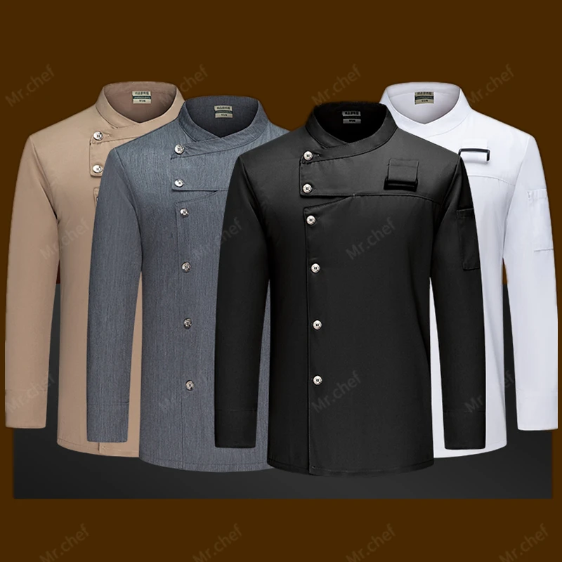 Uniforme de chef de manga comprida, jaqueta de chef de hotel de ...