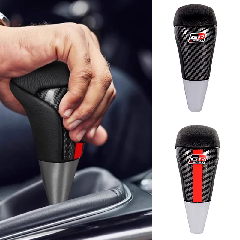 GR Sports Car Styling Gear Shift Knob Carbon Fiber Leather Racing Gear ...