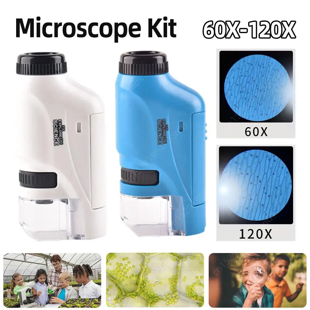 Mini-Pocket-Microscope-Kit-60X-120X-Laboratory-Handheld-Microscope-Zoom ...