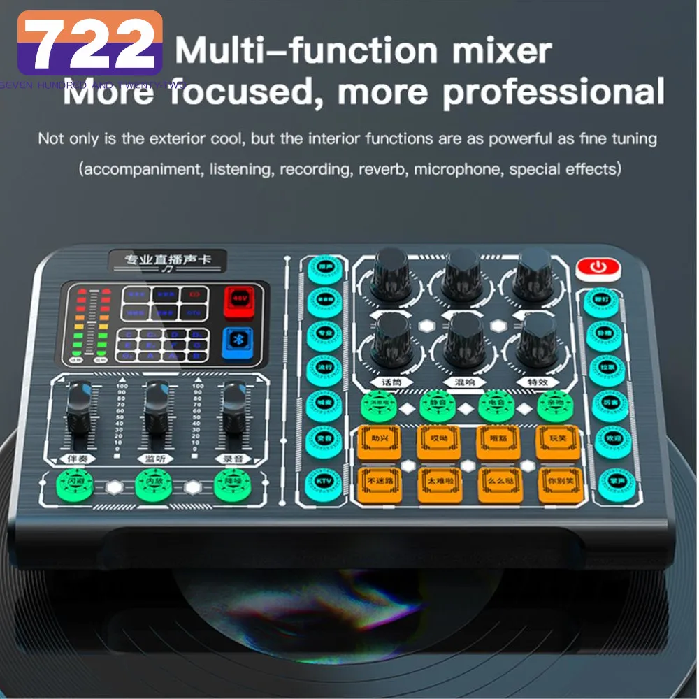 Sound Card M6 Led Otg Transmission External Mixer Sound Card 48v Smart ...