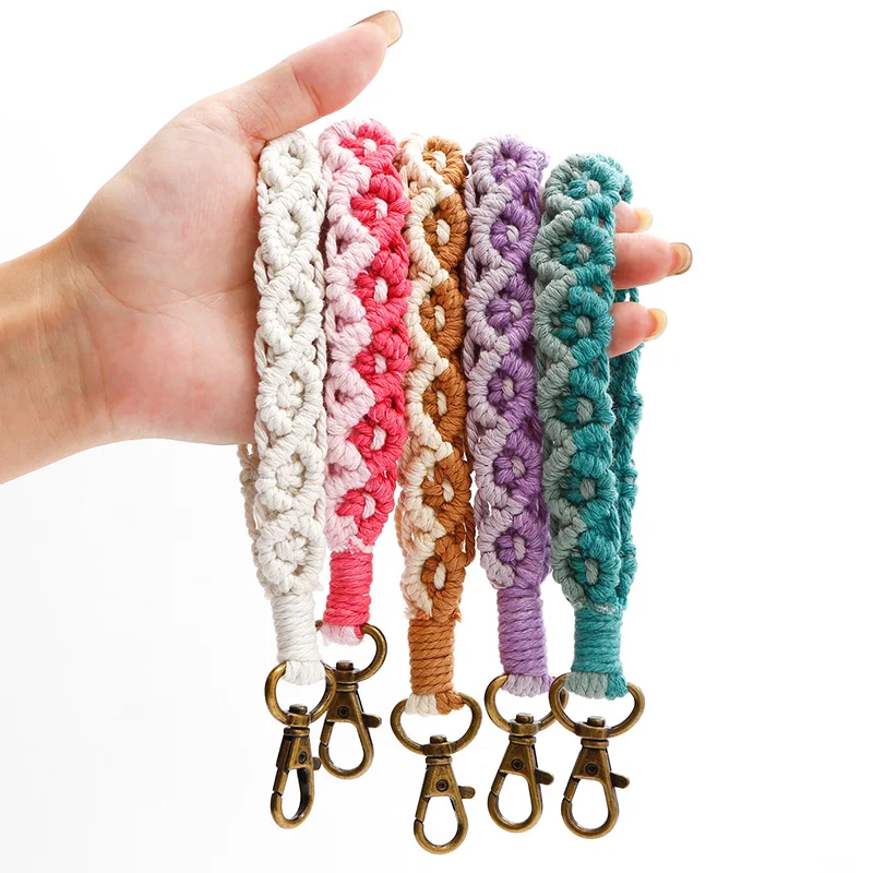 1Pc-Boho-Style-Braided-Cotton-Rope-Keychains-Handmade-Woven-Keyrings ...