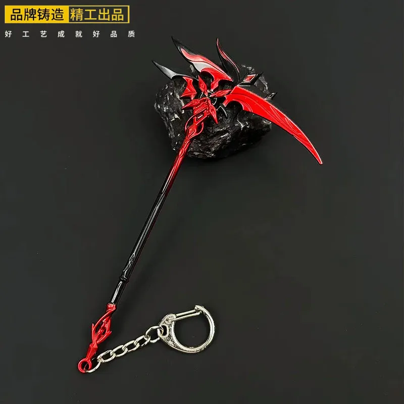 scythe keychain Anime Game Genshin Arlecchino Pendant Keyring Women Men ...