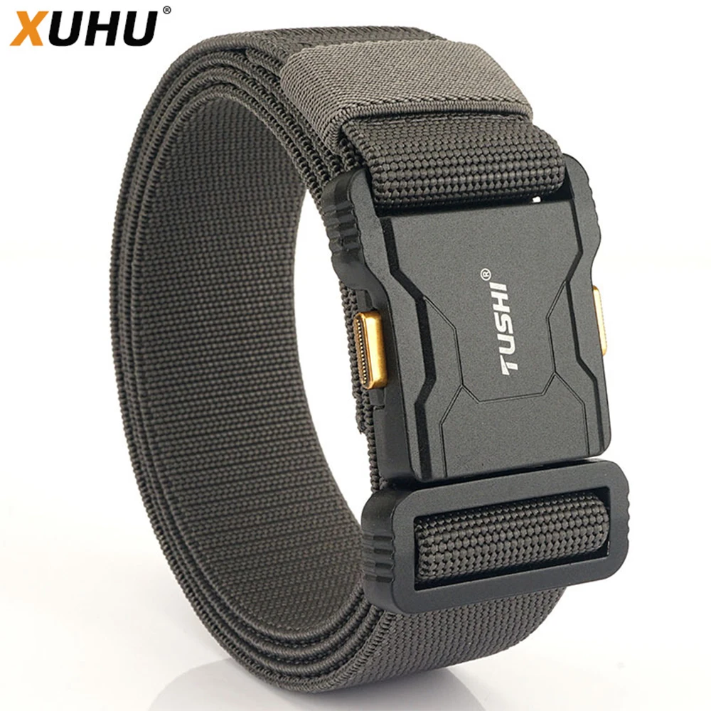 XUHU-Genuine-Tactical-Belt-Aluminum-Alloy-Buckle-Quick-Release-Elastic ...