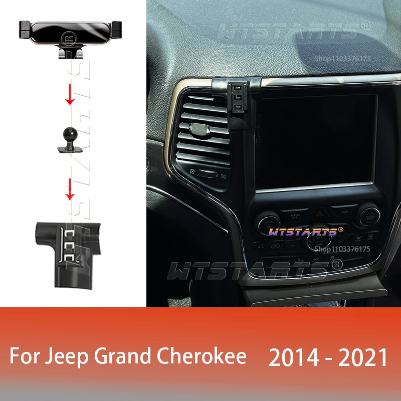 Car Phone Holder Mobile Mount Stand For Jeep Grand Cherokee 14-22 ...