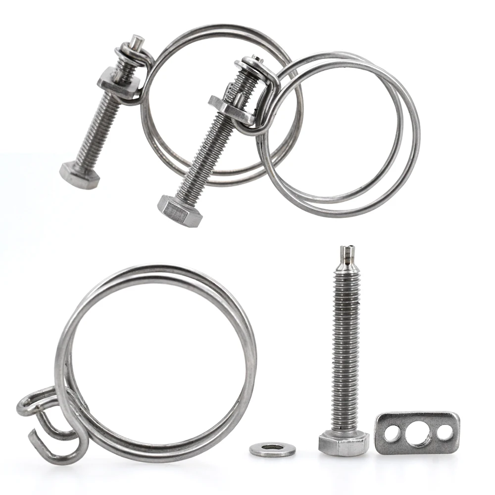 Double-Wire-Throat-Hoop-304-Stainless-Steel-Pipe-Hose-Clamp-Strong-Clip ...