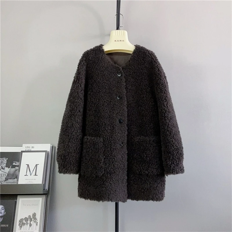 Lady-Sheep-Shearling-Round-Neck-Coat-Women-Curly-Wool-Fur-Fall-and ...