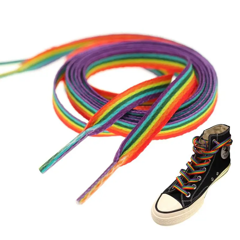 1-Pair-Flat-Rainbow-Shoelaces-for-Sneakers-Colorful-Shoe-Laces-Colored ...