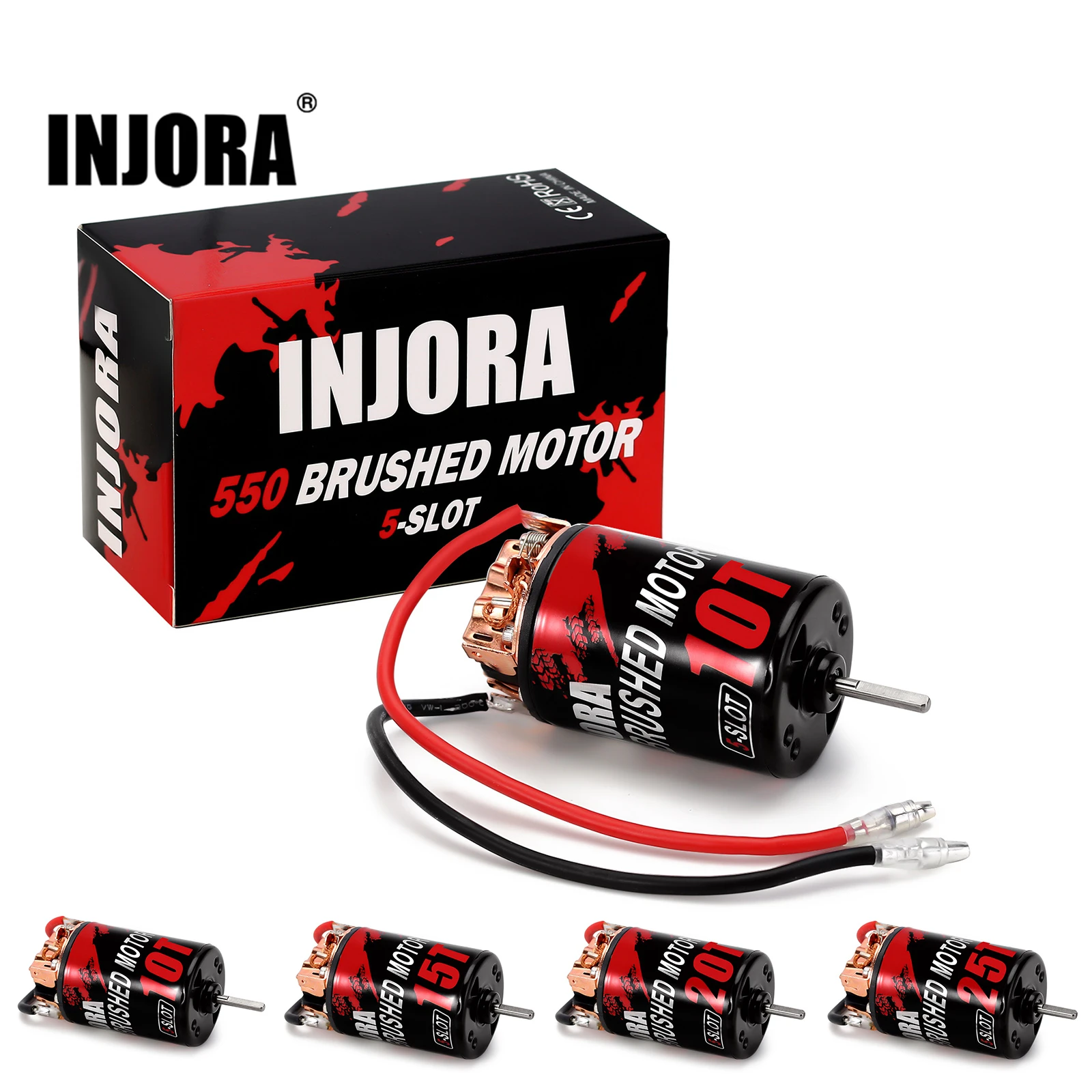 INJORA Wasserdichte 550 Gebürstet 5 SLOT Motor 10T 15T 20T 25T für ...
