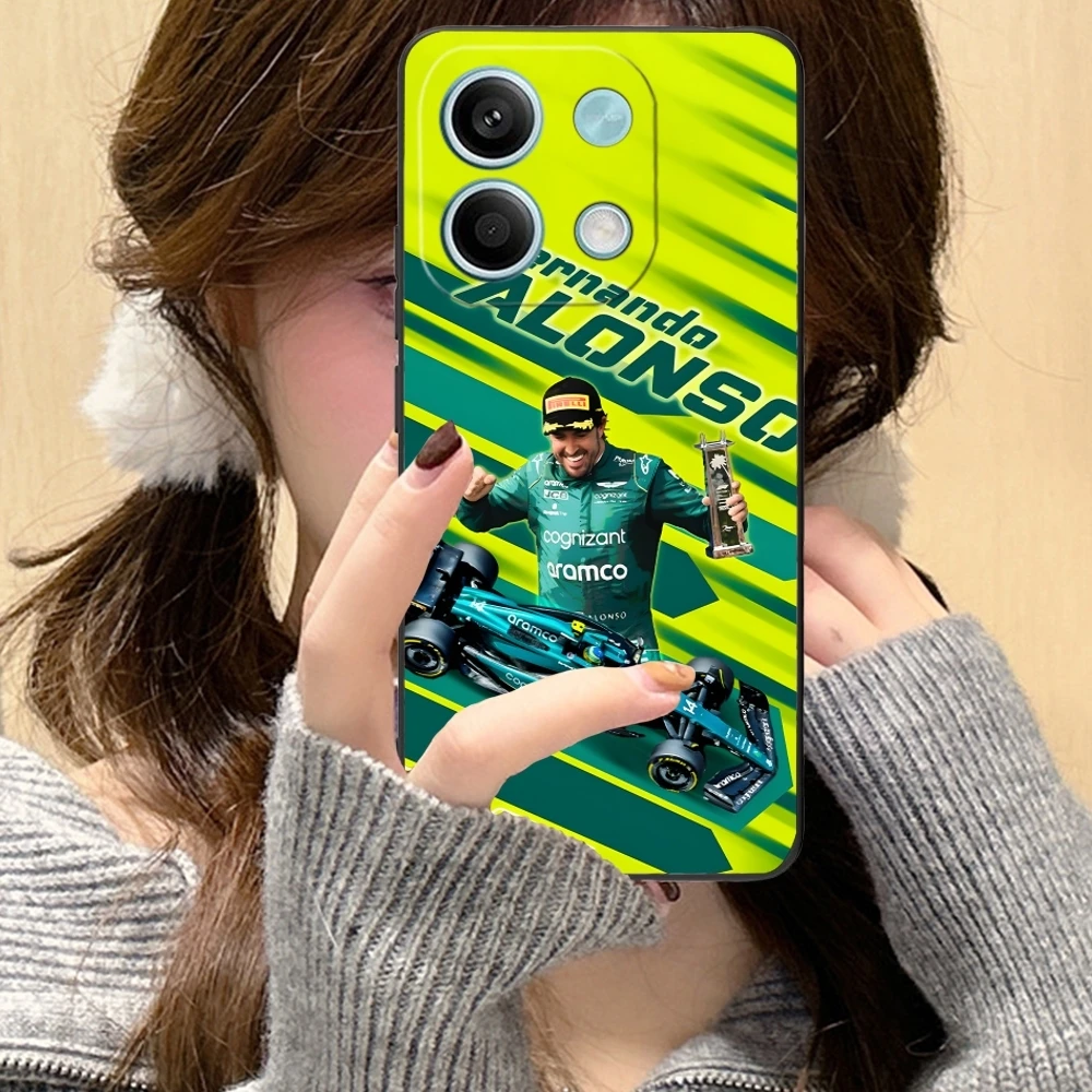 Fernando Alonso Racing Inspired Black Phone Case Cover for Redmi Note9 (Z4)
