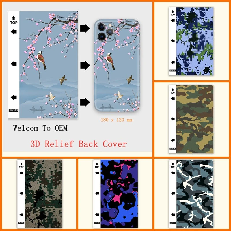 3D Relief Back Cover Protector Army Pattern Skin Sticker Flexible ...