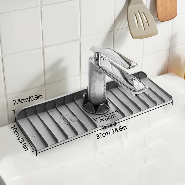 Silicone Faucet Drain Pad Kitchen Sink Tray Soap Dispenser Sponge Drain ...