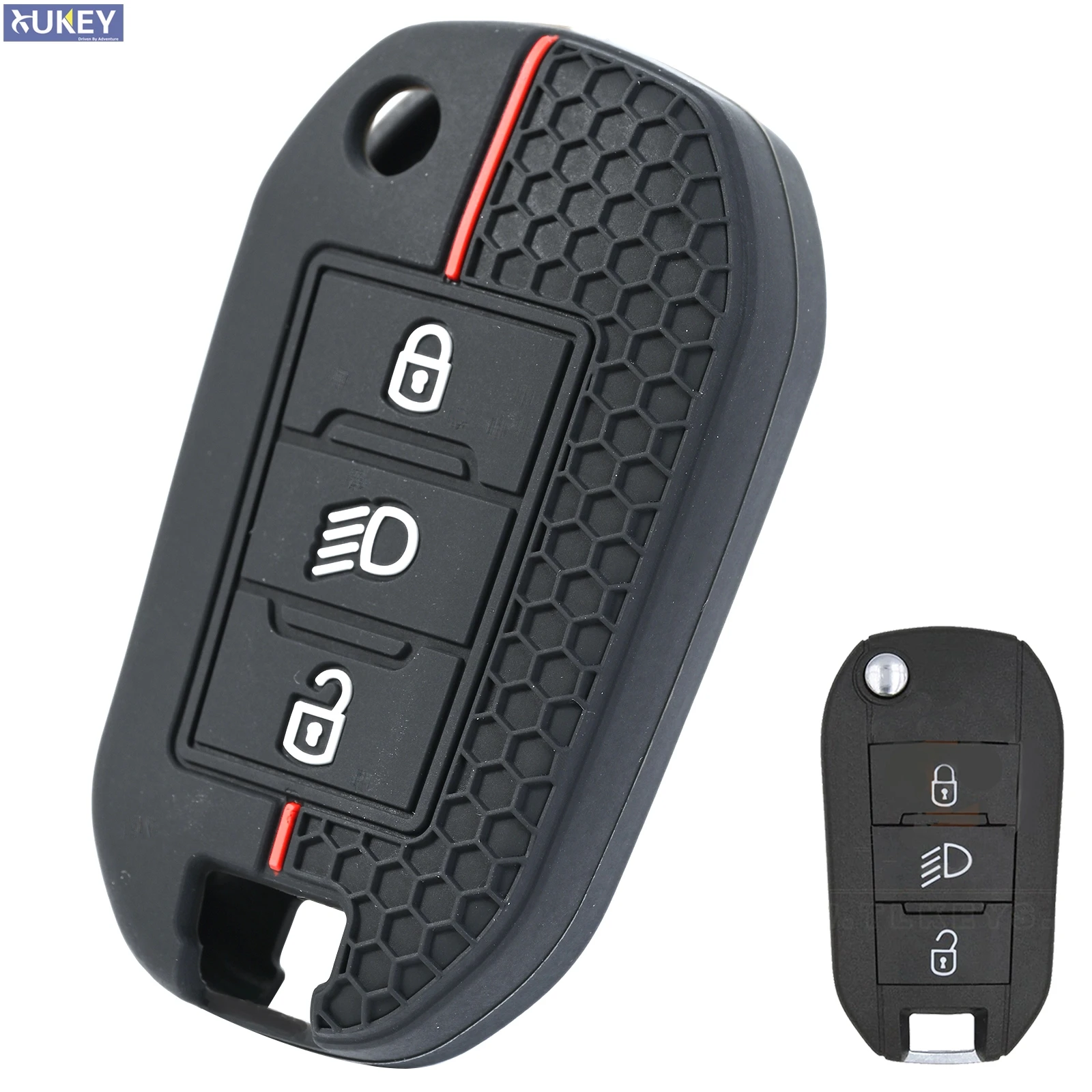 Remote Silicone Car Key Chain Ring Shell Cover Case Holder 3 Button For ...