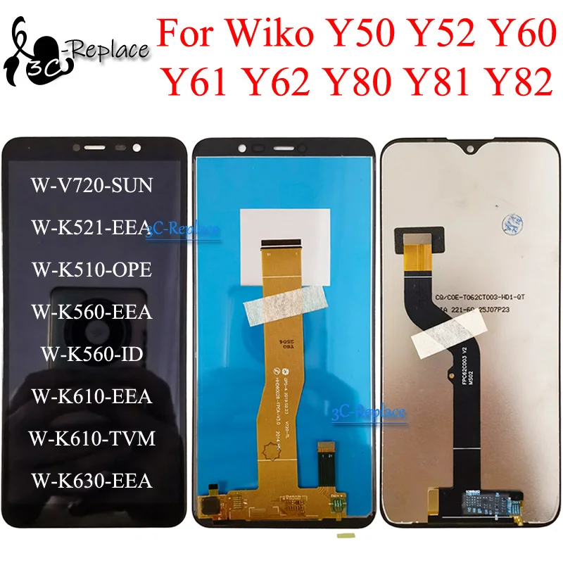 For Wiko Y50 Y52 Y60 Y61 Y62 Y80 Y81 Y82 W-V720-SUN W-K521-EEA LCD ...