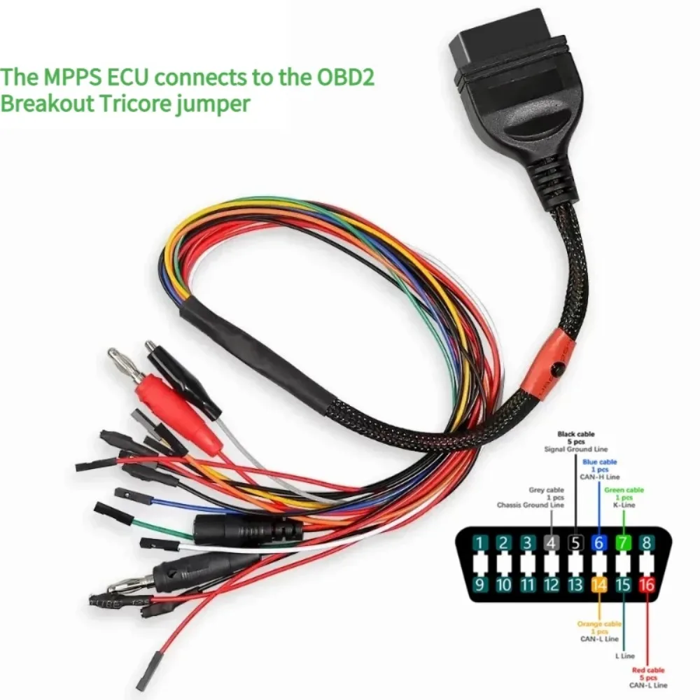 NEW-OBD2-Diagnostic-Adapter-MPPS-V18-OBD-Breakout-Tricore-Cable-ECU ...