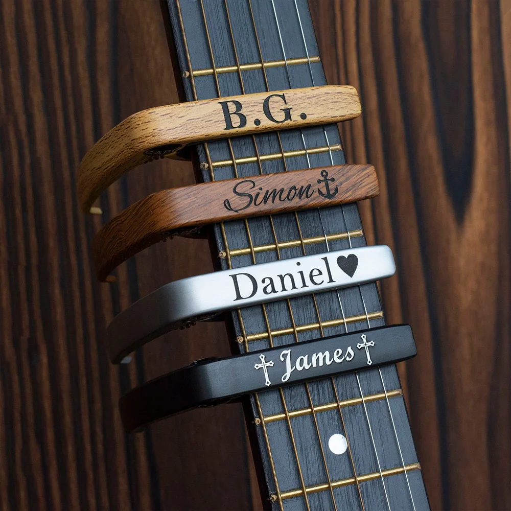 Personalized-Guitar-Capo-Wood-Metal-Guitarist-Gift-Custom-Classic ...