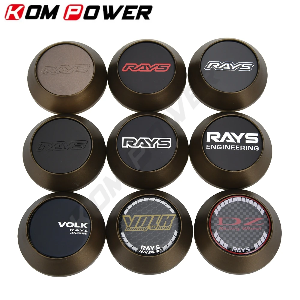 4PCS 65MM/60MM Bronze Rim Cap RAYS VOLK Sticker Wheel Cover Caps Sport ...