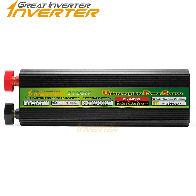 High end super quiet Charging Sine Wave Inverter 12V 24V DC To AC 110V ...