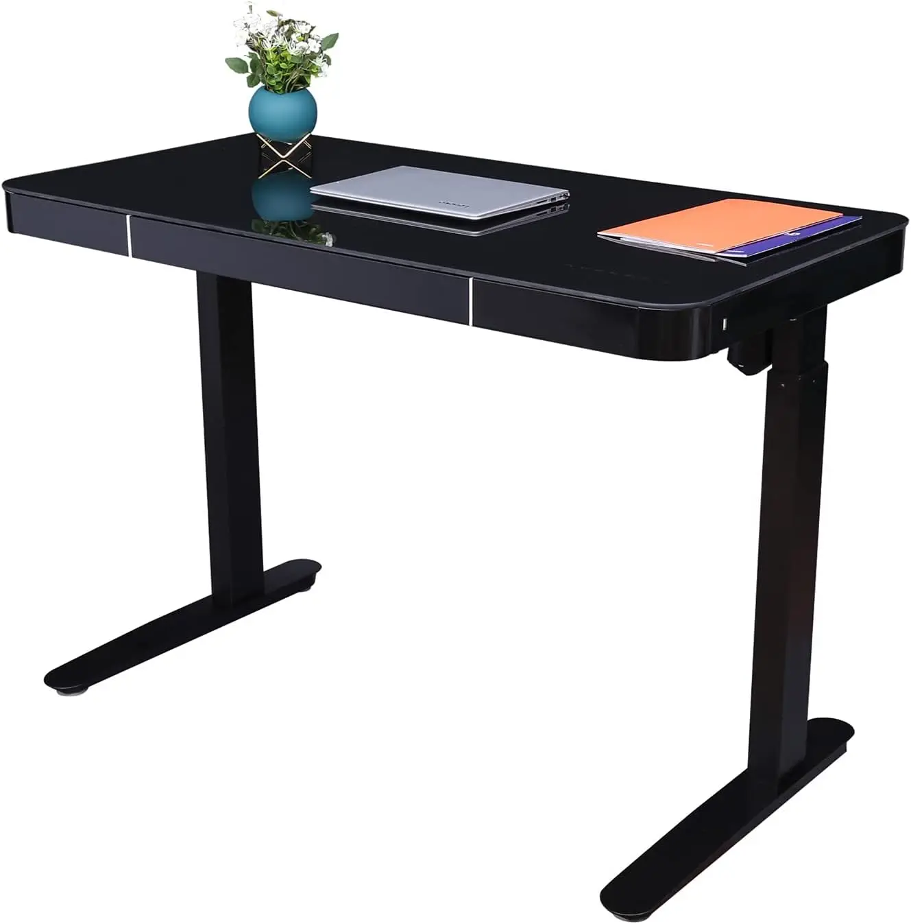 Electric-Glass-Standing-Desk-with-Drawer-47-x-23-inches-Height ...