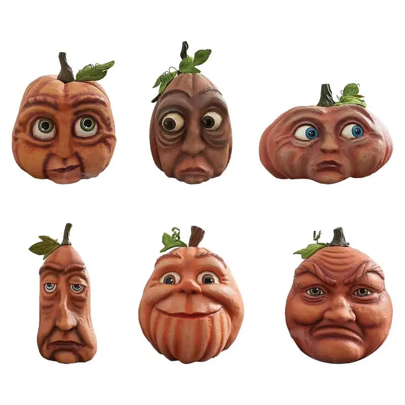 Halloween-Resin-Pumpkin-Decor-Family-Face-Head-Figurines-Pumpkin-Head ...