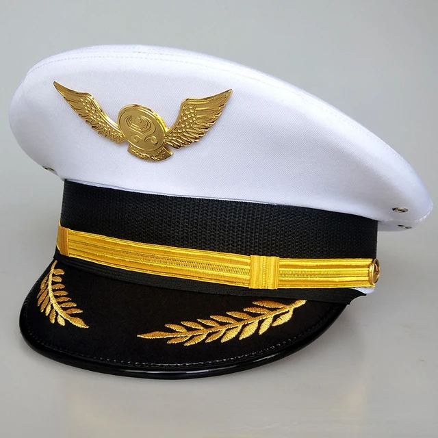 Designer Brand Captain's Hat Big Cornice Hat Aviation Cap Pilot's Big ...