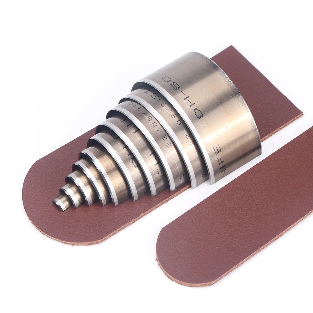 10pc-Half-Circle-Punching-Die-Belt-Tail-Puncher-Leather-Bag-Shoulder ...