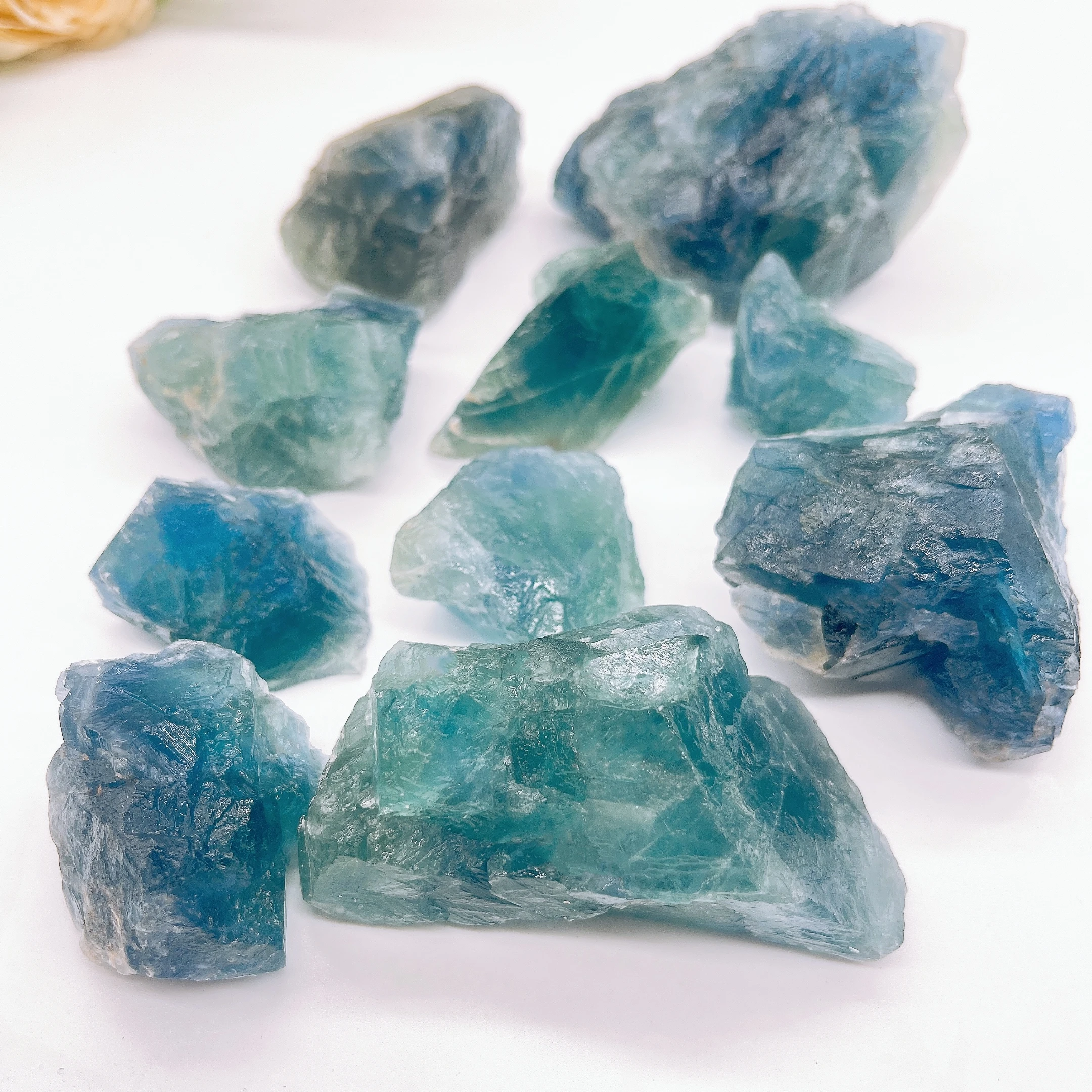 Natural Blue Green Fluorite Raw Irregular Shape Rock Minerals Specimen ...