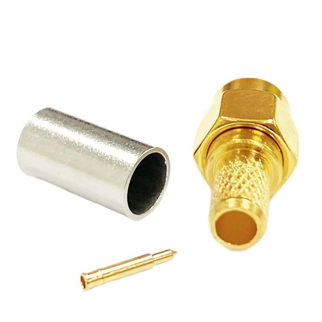 1pc-SMA-Male-Plug-RF-Coax-Crimp-Copper-for-RG58-RG142-RG400-LMR195 ...
