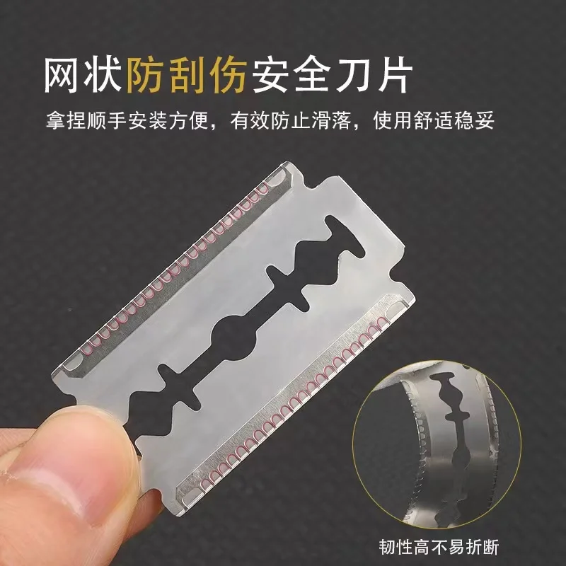 10Pcs-Stainless-Steel-Shaver-Blades-Men-Double-Edge-Razor-Sharp-Thin ...