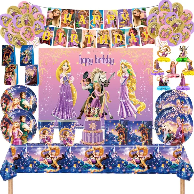 Tangled-Rapunzel-Princess-Party-Decoration-Disposable-Tableware-Plates ...