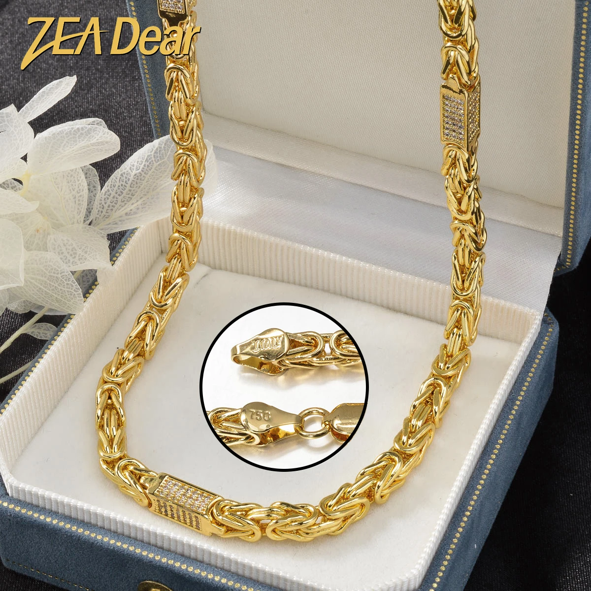 24in/28in Snake Chain 18K Gold Color Plated Necklace African Bridal ...