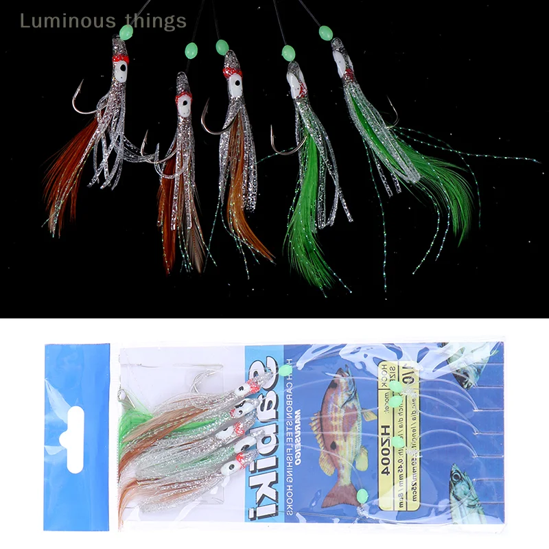 5-In-1-Night-Luminous-Soft-Fishing-Lure-Fishhook-Octopus-Feather ...