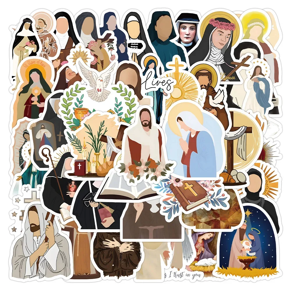 10-50Pc-Jesus-Christian-Religion-Friar-Stickers-Phone-Laptop-Car-Case ...