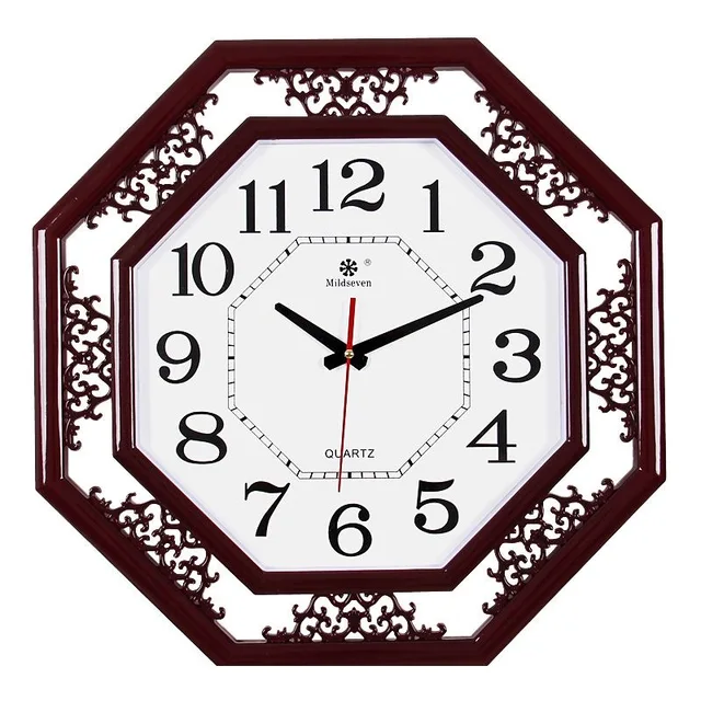 Chinese Wall Clock Living Room Fashion Art Carved On Paste Decorative ...
