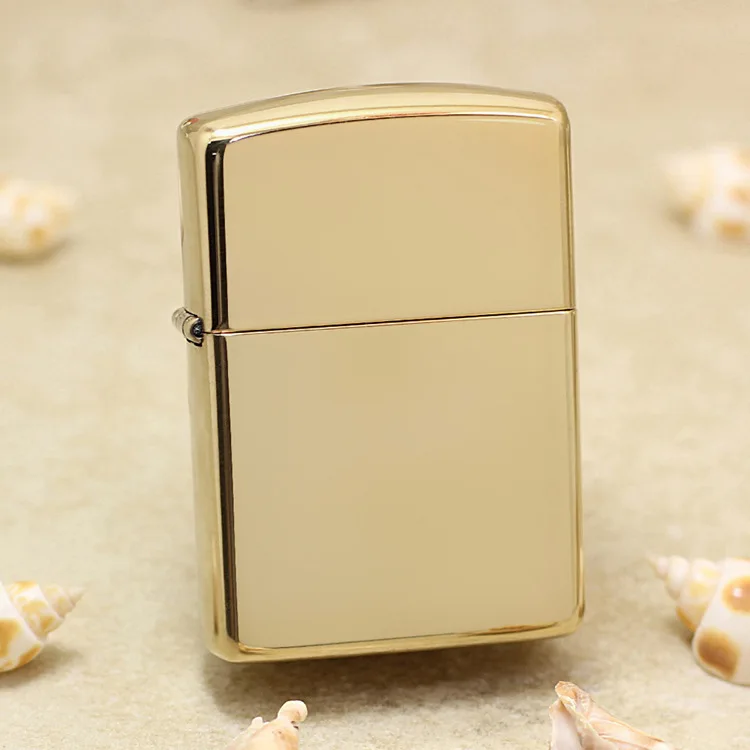 Genuine-Zippo-Gold-Mirror-oil-lighter-copper-windproof-cigarette ...